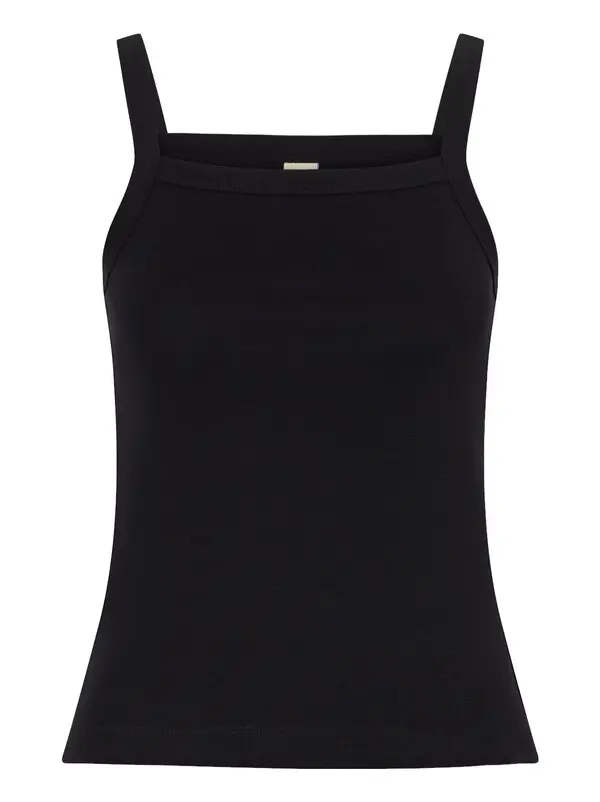 FLORE FLORE May Organic Cotton-jersey Tank Top - Black