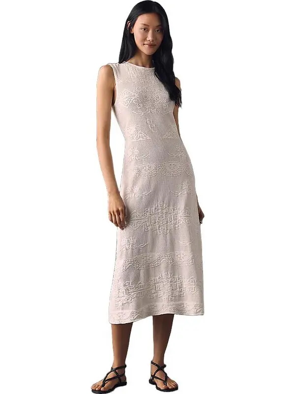 ALIGNE Crochet Knit Maxi Dress - Ivory