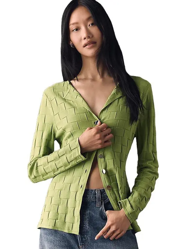 ALIGNE Olsen Woven Knit Top - Apple