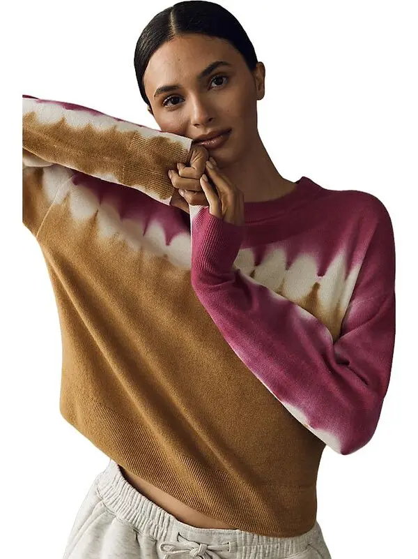 Electric & Rose Wool Pullover With Tie-dye Detail - Orange Pattern