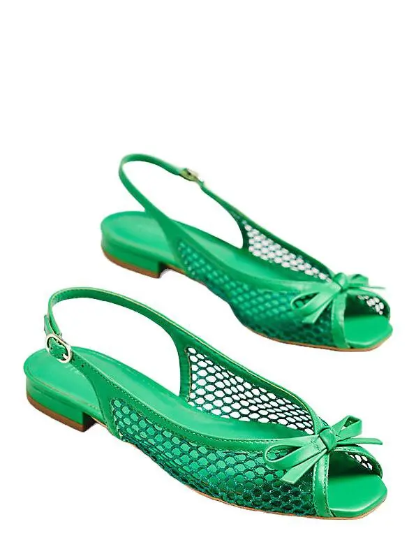 Maeve Mesh Slingback Flats - Kelly