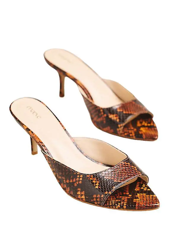 Maeve Pointed-toe Mules - Snake