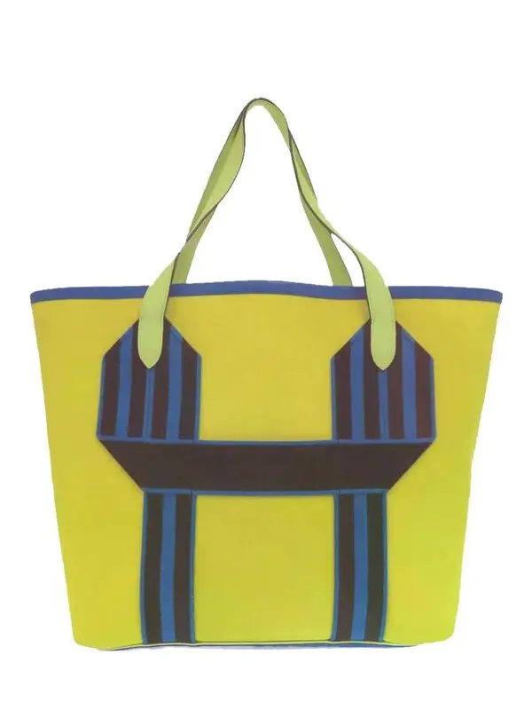 Hermès Toile And Clemence Tote Bag - Blue