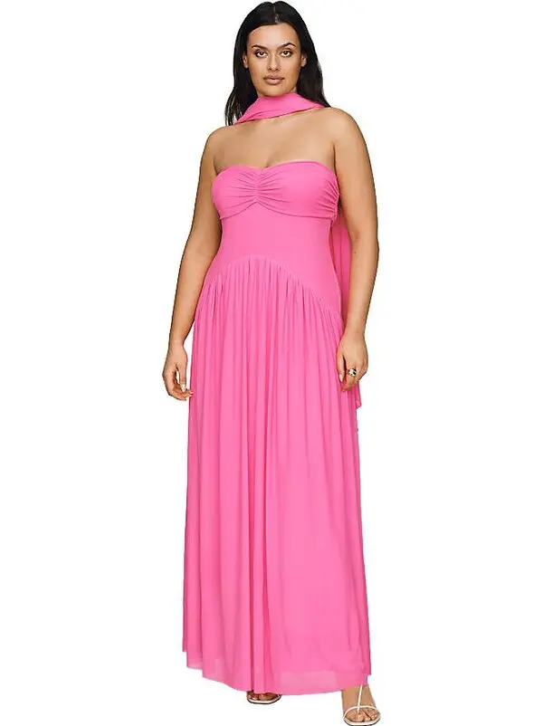 AFRM Rori Strapless Maxi Dress - Brilliant Pink