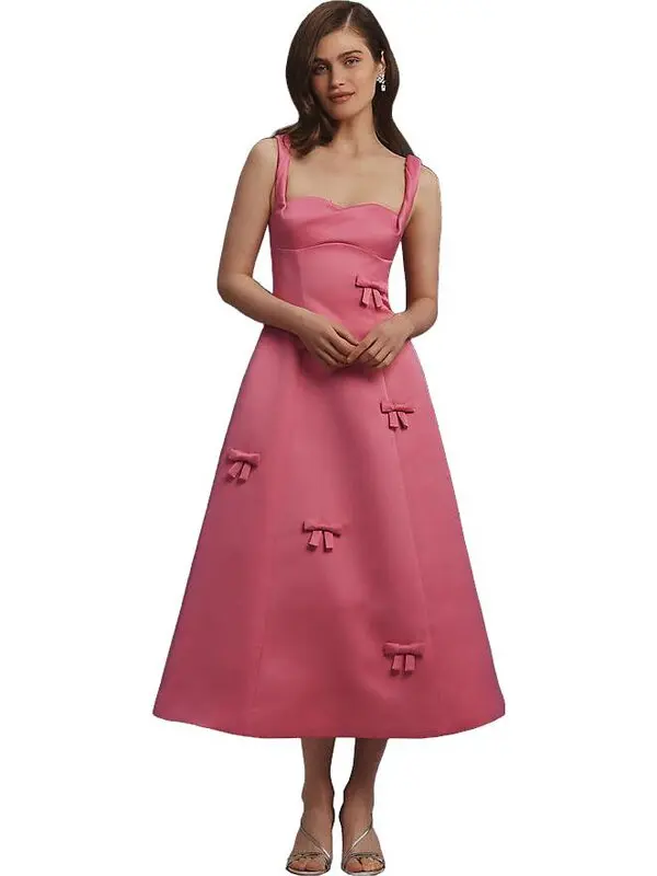 LEO LIN Beatrice Bow Maxi Dress - Fuschia