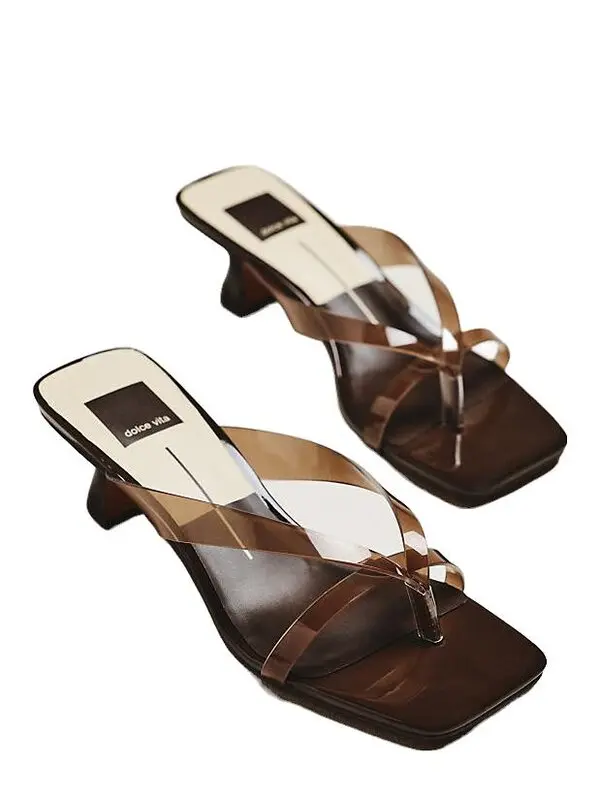 Dolce Vita Brevel Jelly Flip-flop Heeled Sandals - Dark Brown