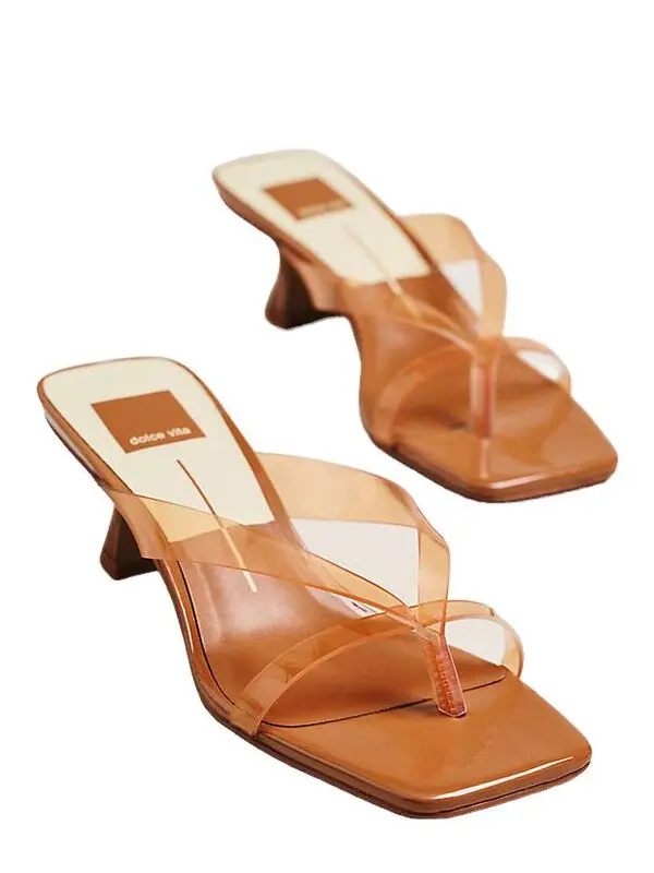 Dolce Vita Brevel Jelly Flip-flop Heeled Sandals - Whiskey