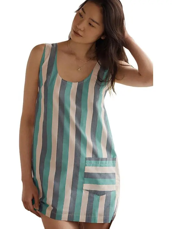 LYREBIRD Cotton Scoop-neck Shift Dress - Emerald Green
