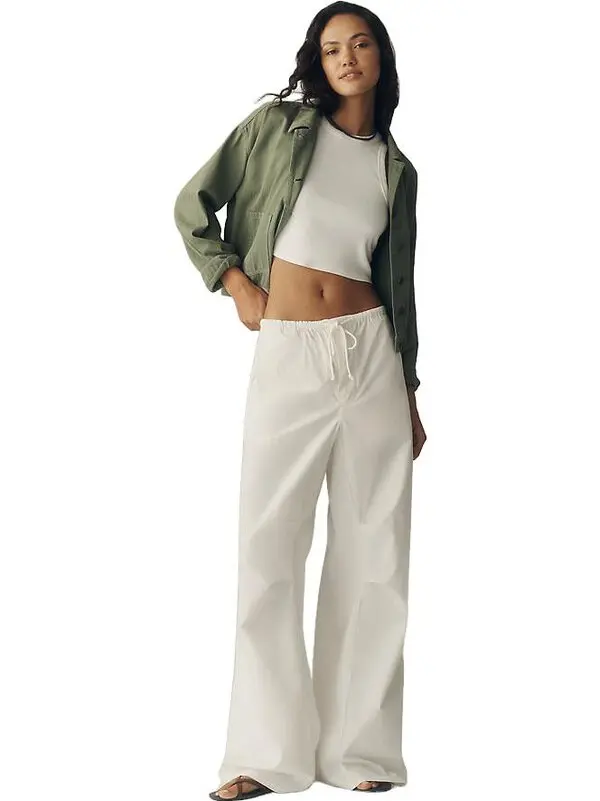 PILCRO Drawstring Barrel Pants - White
