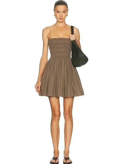 Matteau Shirred Bodice Mini Dress - Birch