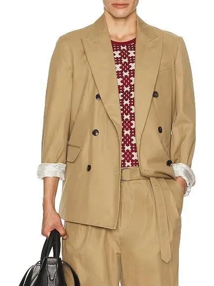 Dries Van Noten Balto Double Breasted Jacket - Camel