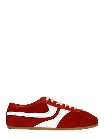 Dries Van Noten Suede And Leather Sneakers - Red