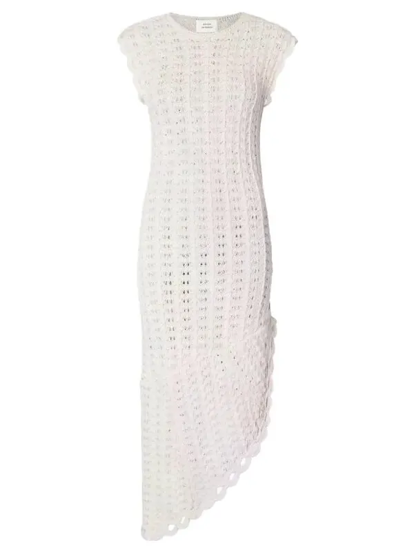 Loulou De Saison Malena Crochet Knit Midi Dress - Neutrals