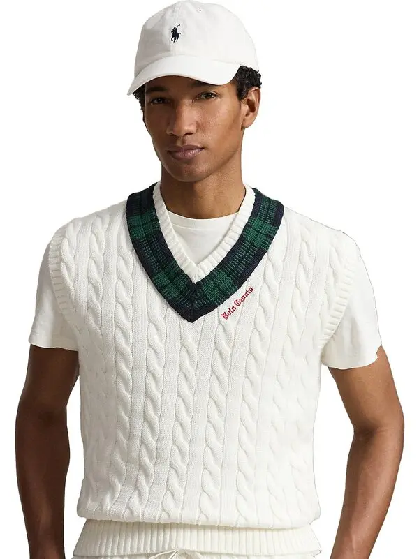 Ralph Lauren Relaxed Fit Cricket Sweater Vest - Cream Combo