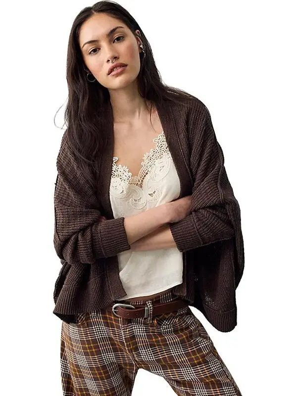 Free People We The Free Mad About You Linen Cardigan - Brown