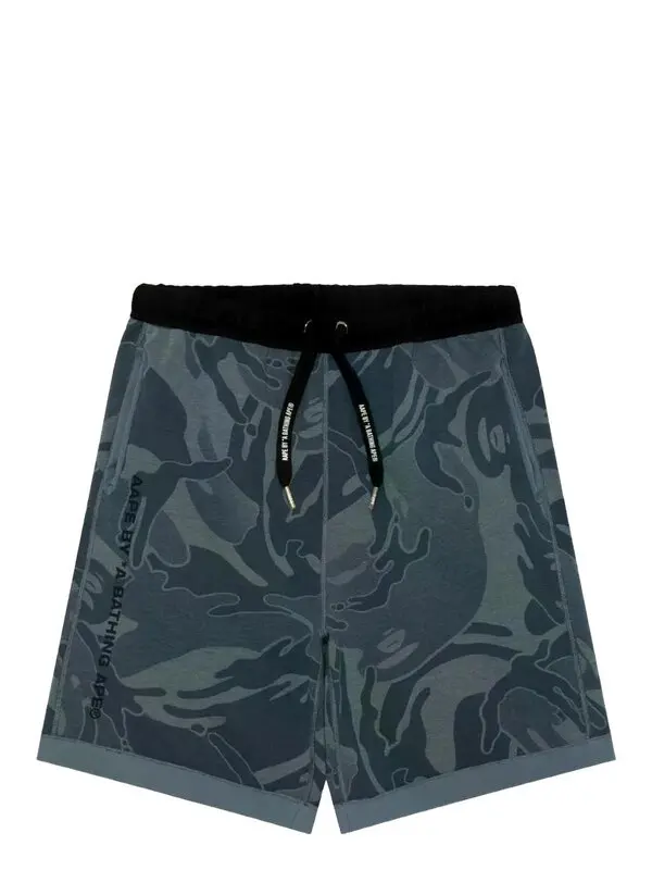 AAPE BY *A BATHING APE Camouflage Print Reversible Shorts - Blue