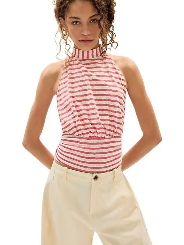 Free People Beatrice Halter Top - Strawberry