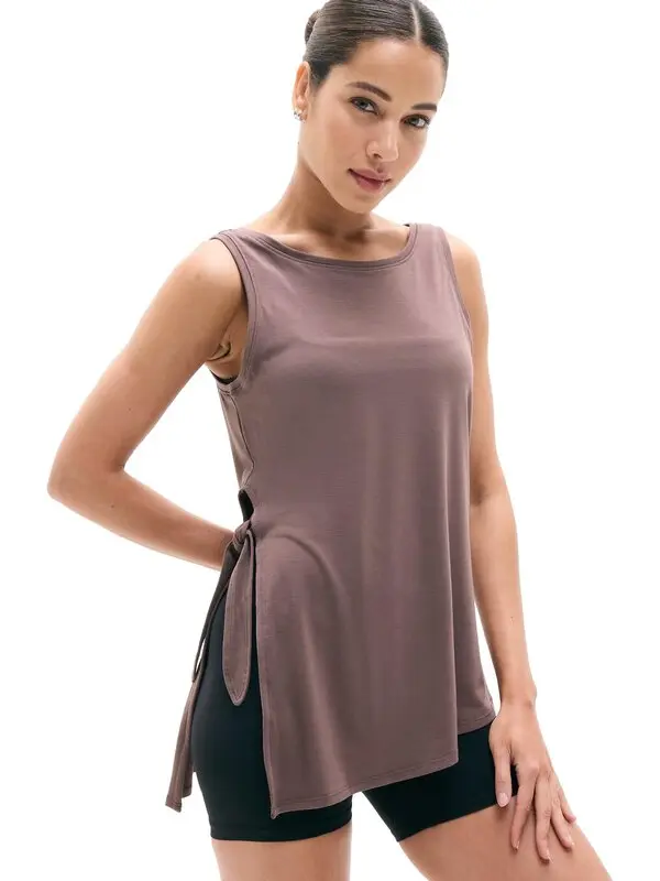 Athleta Asymmetrical Tie Tank - Driftwood