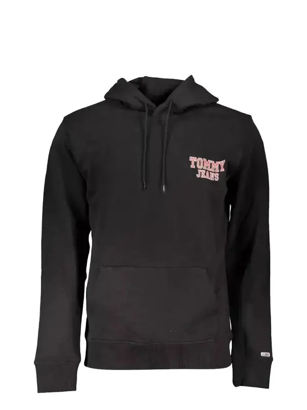 Tommy Hilfiger Logo Print Cotton Hoodie - Black