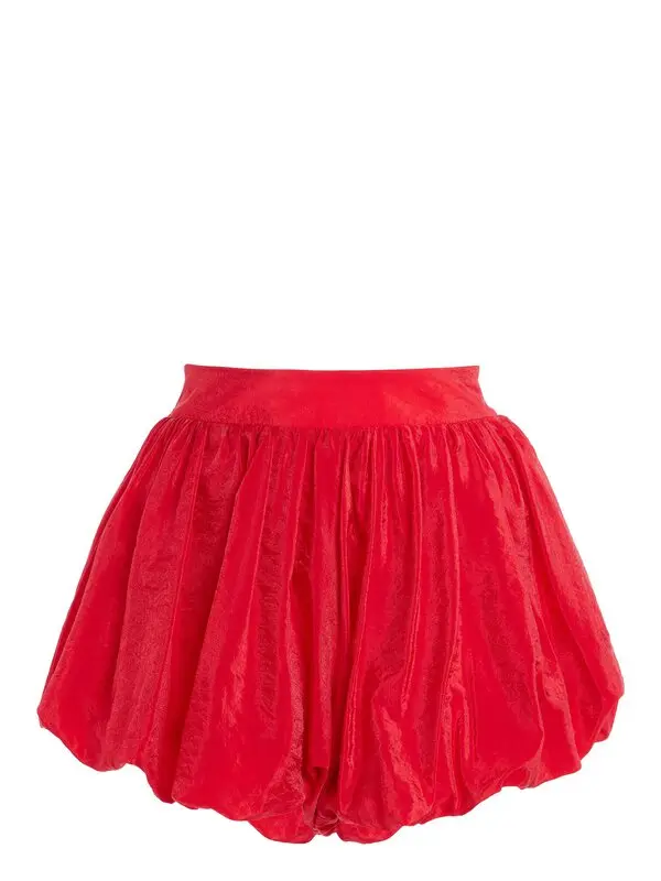 THE FRANKIE SHOP The Alina Sheer Bubble-hem Shorts - Red