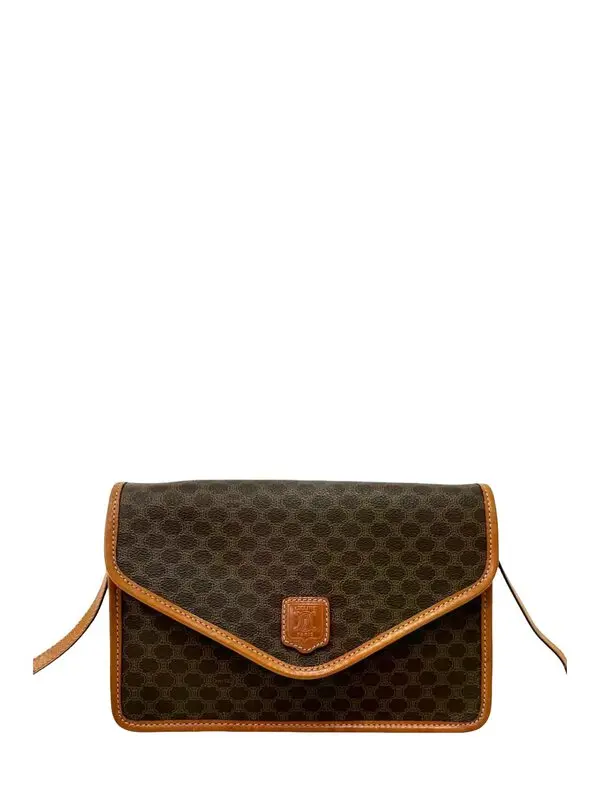 Celine Macadam Coated Canvas Crossbody Bag - Brown