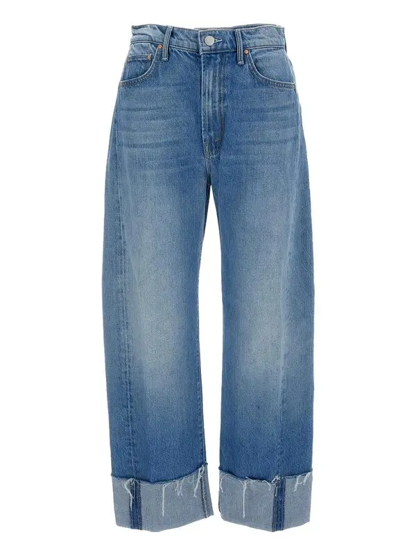MOTHER The Half-pipe Ankle Cuff Fray Jeans - Blue