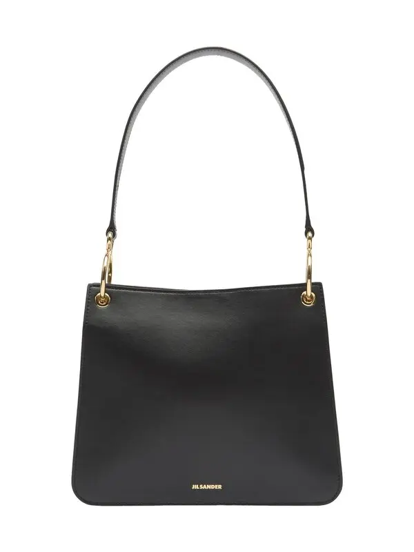 JIL SANDER Otto Sm Leather Shoulder Bag - Black