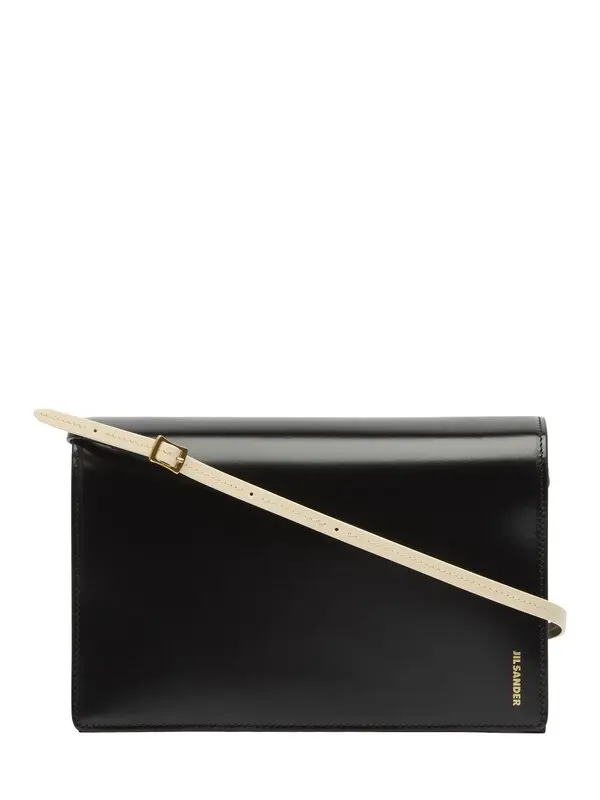 JIL SANDER File Sm Leather Shoulder Bag - Black
