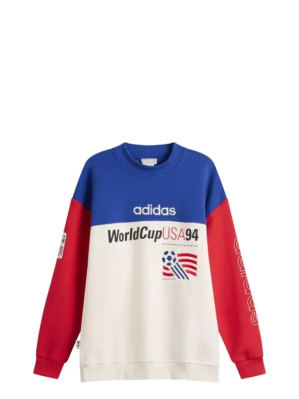 Adidas Color-blocked Graphic Crewneck Sweatshirt - Team Royal Blue/cloud White