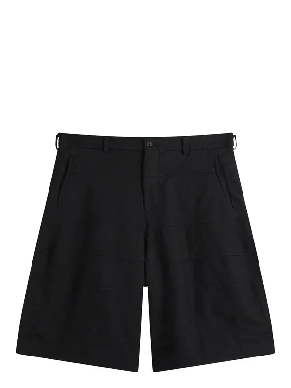 Comme Des Garçons Textured Wide-leg Shorts - Black