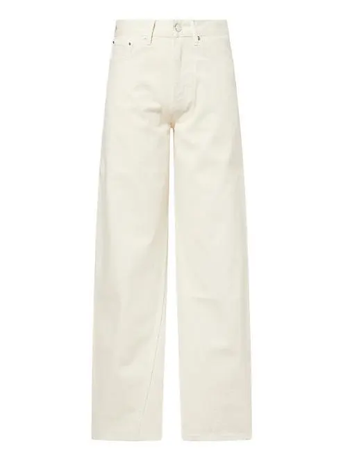 ANINE BING Brie High-rise Cotton-denim Jeans - Cream