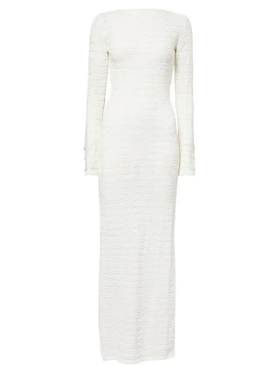 THE COUTURE CLUB Crochet Cotton Maxi Dress - Offwhite