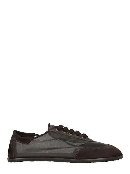 Dear Frances Baller Mesh And Suede Trainers - Dark Brown