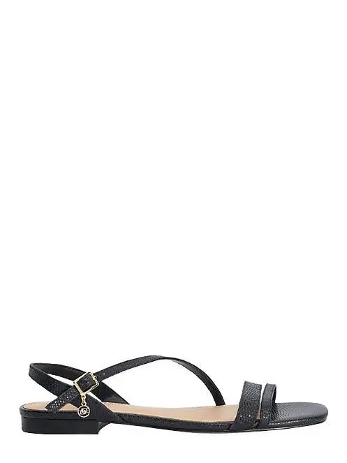 DUNE Levon Leather Sandals - Black Leather
