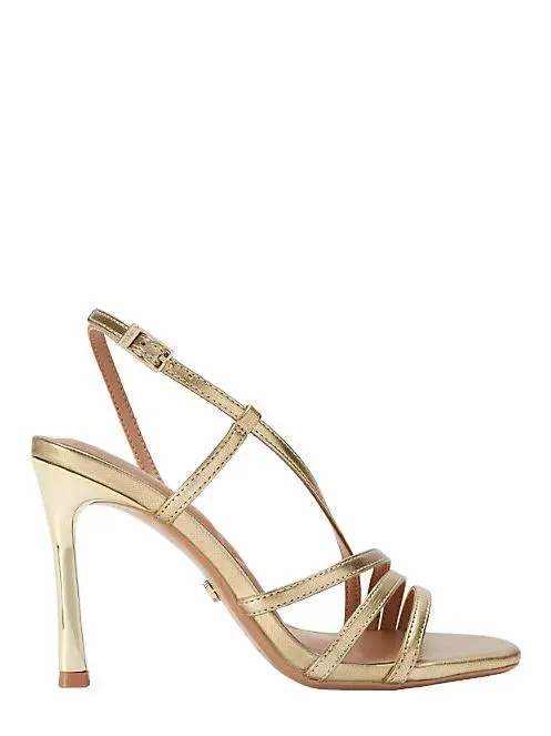 Carvela Paparazza Faux-leather Metallic Stiletto Heeled Sandals - Gold