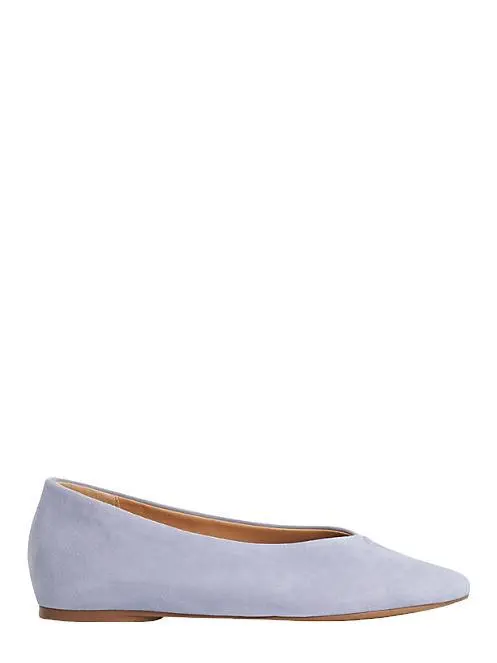 DUNE Suede Ballet Flats - Blue Suede