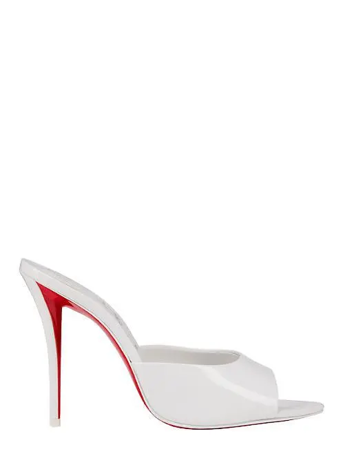 CHRISTIAN LOUBOUTIN Miss Z 100 Patent Leather Heeled Mules - Bianco
