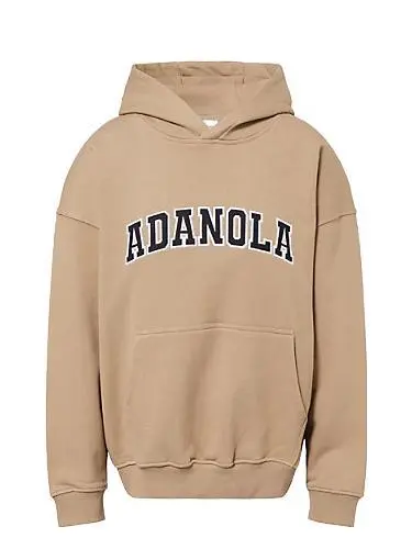 ADANOLA Varsity Oversized Cotton Hoodie - Clay Beige