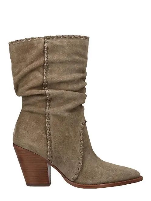 Dolce Vita Julith Suede Heeled Ankle Boots - Green