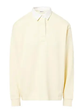 ADANOLA Varsity Oversized Rugby Cotton-jersey Sweatshirt - Butter Cream