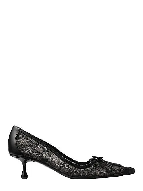 JIMMY CHOO Scarlett 50 Lace Heeled Courts - Black/black