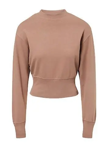 ADANOLA Modal-jersey Sweatshirt With Cinch Hem - Dusty Brown