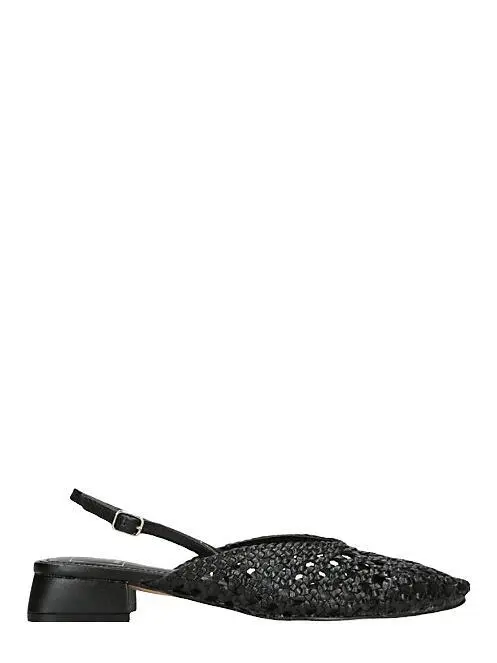 Dolce Vita Birdie Woven Leather Slingbacks - Black