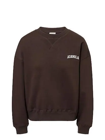 ADANOLA Varsity Relaxed-fit Cotton-blend Sweatshirt - Cb/mw