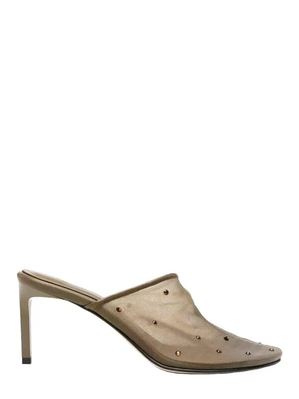 Dear Frances Sade Embellished Mules - Brown