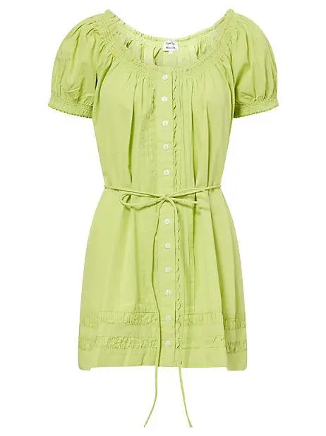 DAMSON MADDER Jayne Cotton Mini Dress - Celery
