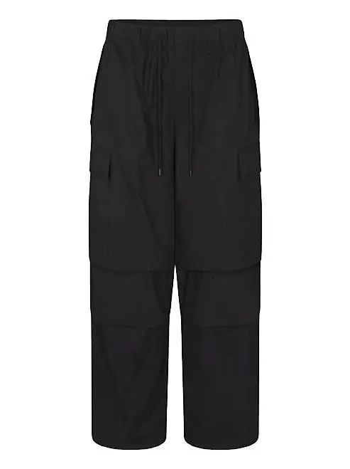 SKIMS Wide-leg Cargo Stretch-cotton Trousers - Onyx