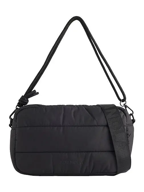ADANOLA Quilted Shoulder Bag With Detachable Straps - Black