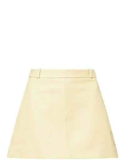 FRAME The Leather Mini Skirt - Lemon