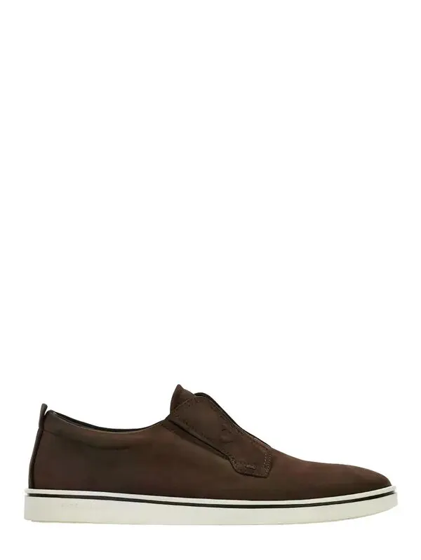 FERRAGAMO Gancini Embossed Slip-on Sneakers - Brown